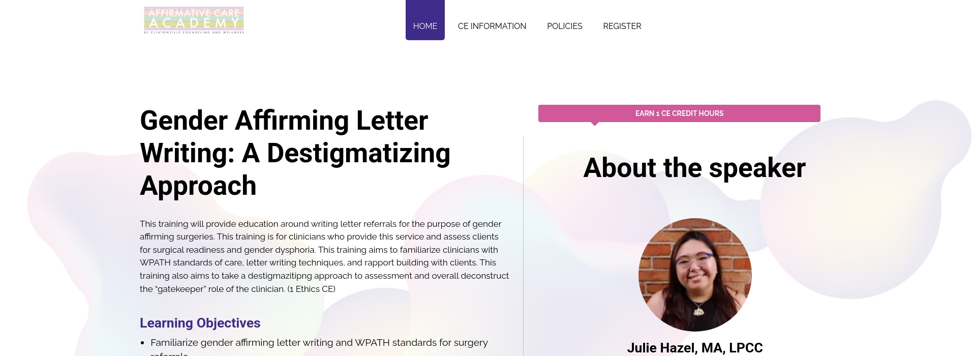 Gender Affirming Letter Writing: A Destigmatizing Approach